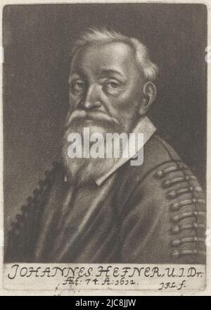 Portrait of Johann Hefner at the age of 74, Johann Friedrich Leonard ...