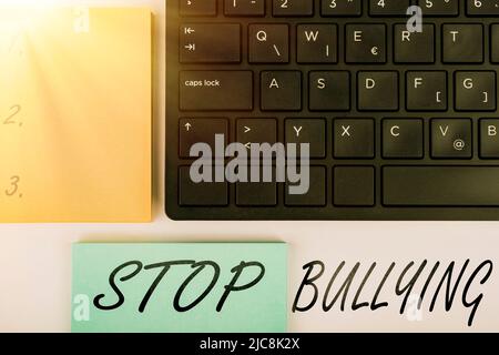 Conceptual caption Stop Bullying. Word for Fight and Eliminate this ...