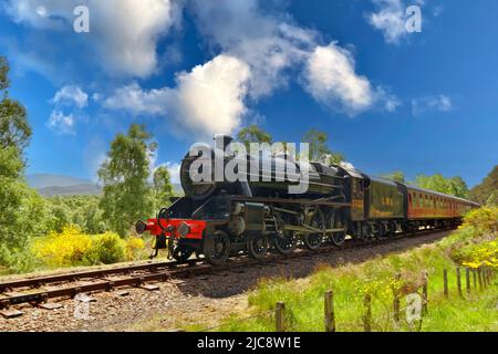 Strathspey Steam Railway Scotland early summer the steam train LMS 5025 ...