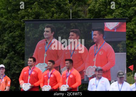 Batuhan Akcaoglu (Compound Men Team Turkey) during the compound finals ...