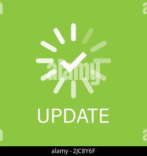 Update software icon in flat style. System upgrade notification vector illustration on isolated ...