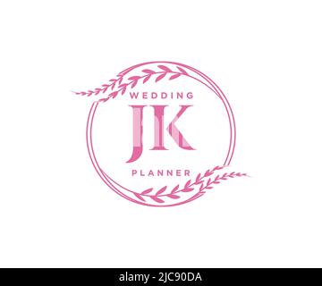 JK Initials letter Wedding monogram logos collection, hand drawn modern ...