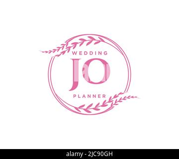 JO Initials letter Wedding monogram logos collection, hand drawn modern ...