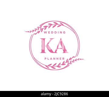 KA Initials letter Wedding monogram logos collection, hand drawn modern ...