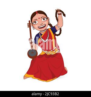 Cartoon indian woman wearing traditional costumes Stock Vector Image ...