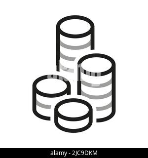Simple of Coins Related Icons. Pile icon with coins. Contact Us web ...