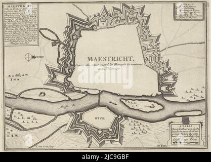Map of Maastricht, 1673, Harmanus van Loon, 1693 print Map of the ...