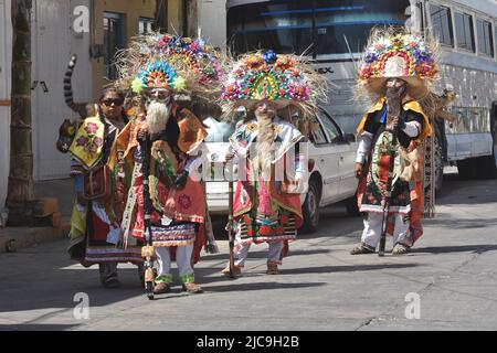 Participants in costumes during the Three Kings Parade on Paseo de la ...