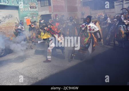 Guns being fired during Carnaval in Huejotzingo, Puebla Mexico Stock ...