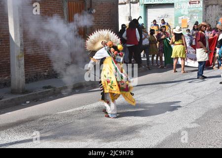Guns being fired during Carnaval in Huejotzingo, Puebla Mexico Stock ...