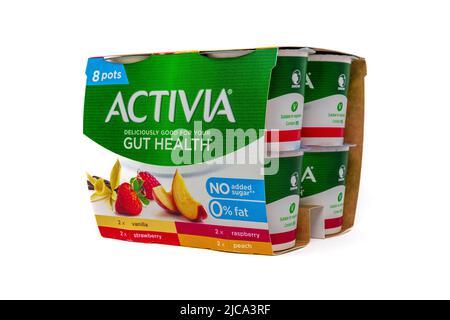 bacteria friendly activia danone bifidus yogurt stomach Stock Photo - Alamy