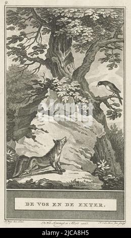 Fox and magpie; The fox and the exter A fox looks up to a magpie ...