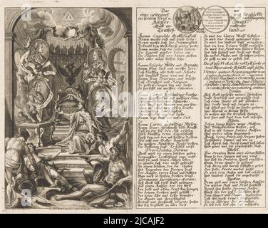 Joseph I Holy Roman Emperor kneels in front of a religious procession ...