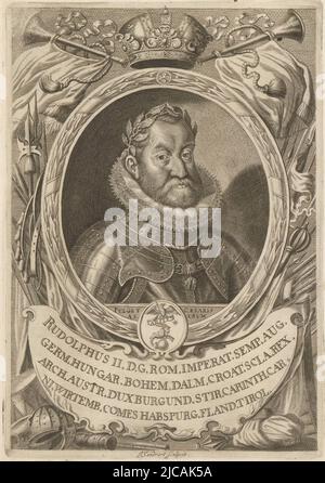 Portrait of Rudolf II of Habsburg, German Keizer, Jakob von Sandrart ...