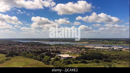A high angle view of the Orwell Bridge near Ipswich, Suffolk, UK Stock ...