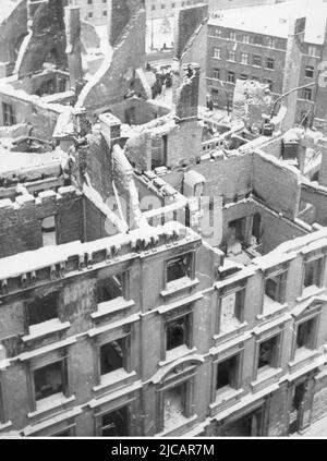 The ruins of Warsaw. Warsaw was heavily damaged in 1939. In 1944 the ...