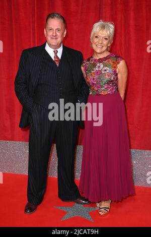 Ross Boatman and Gillian Wright attends the British Soap Awards 2022 at ...