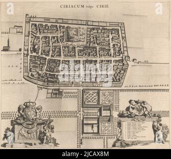 Map of Ciriè, Anonymous, 1682 - 1697 print Map of Ciriè with buildings ...
