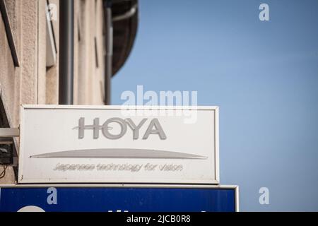 A logo of Hoya Corporation, a Japanese company manufacturing optical ...