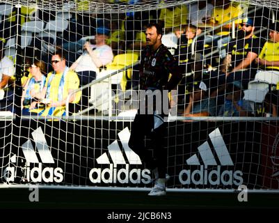 Nashville SC goalkeeper Joe Willis (1) celebrates after a goal scored ...