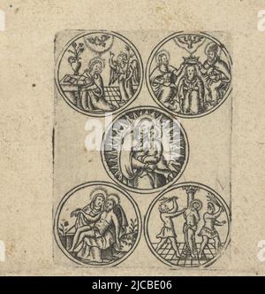 Four scenes from the life of Mary and four passion scenes: annunciation, the twelve -year -old ...