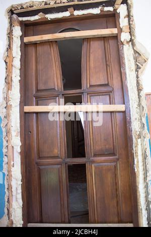 The wood door with termites damage Stock Photo - Alamy