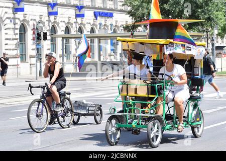 Vienna, Austria, 11th Jun, 2022. 26th Rainbow Parade over the Wiener ...