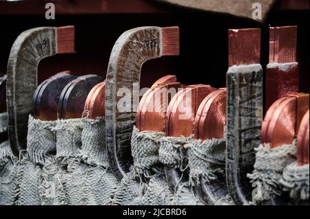 Copper bus elements of stator winding of electric motor Stock Photo - Alamy