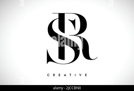 SR Letter Logo Design with Serif Typography Font and Elegant Modern ...