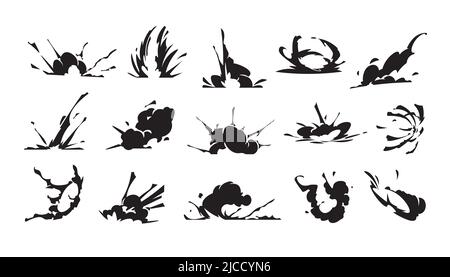 Run dust effect. Cartoon fast move smoke trace animation kit, steam ...