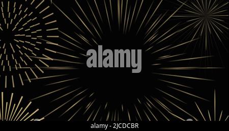 Image of exploding gold fireworks scrolling on black background Stock Photo - Alamy