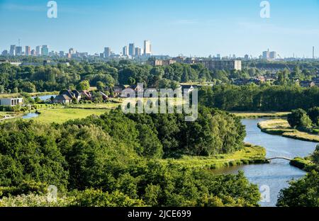 View on the skyline of Rotterdam as seen from the Kralingse Bos Stock ...