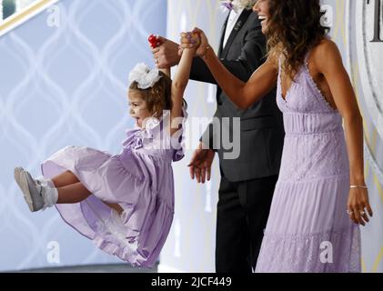 Jessica Rose and Corey Brunish arrive on the red carpet at the 71st ...