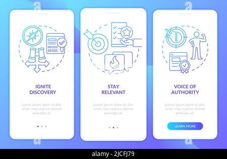 Search engine optimization pillars onboarding mobile app screen Stock ...