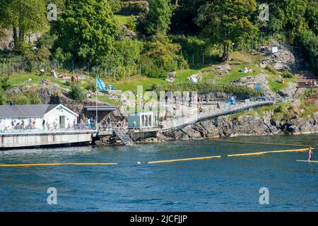 Norway, Vestland, Bergen, the outdoor pool Nordnes Sjøbad Stock Photo ...