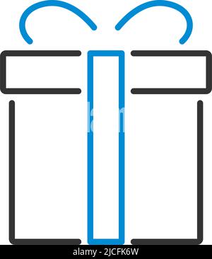 Gift Box Icon. Editable Bold Outline With Color Fill Design. Vector ...