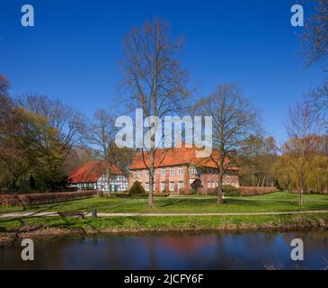 medieval moated castle blomendal in bremen-blumenthal,bremen,germany ...