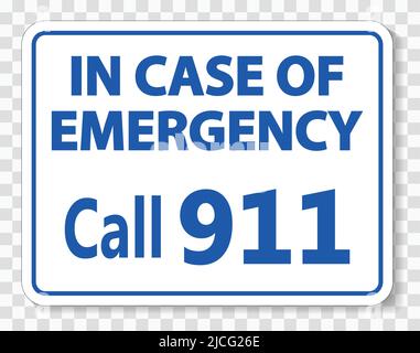 Call 911 Sign on transparent background,vector illustration Stock ...