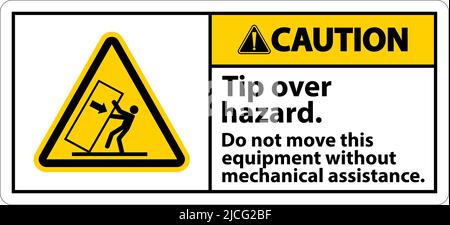 Caution Tip-over hazard sign. General safety signs and symbols Stock ...