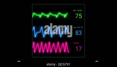 Image of cardiograph over black background Stock Photo - Alamy