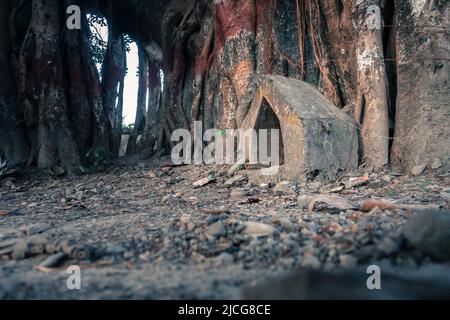 A small triangular temple or prayer spot of Hindu deity . These small ...