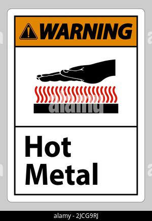 Warning Hot Metal Symbol Sign Isolated On White Background Stock Vector ...