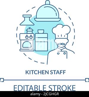 Kitchen staff linear icon concept. Kitchen staff line vector sign ...