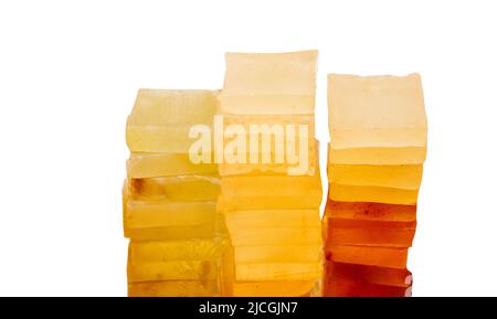 Various isolated homemade bar soaps. Handmade colorful soap, spa bath ...