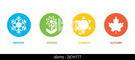 four seasons winter spring summe fall icon set Stock Vector Image & Art ...