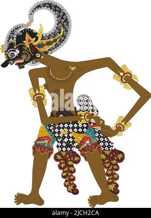 Shadow Puppet (Wayang Kulit) of Bima, from the set Kyai Drajat Stock ...