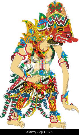 Shadow Puppet (Wayang Kulit) of Rahwana, from the set Kyai Drajat Stock ...