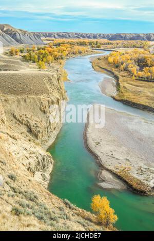fall colors along the marias river near shelby, montana Stock Photo - Alamy