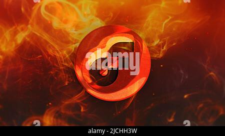 3D rendering cryptocurrency flow coin on colorful background ...