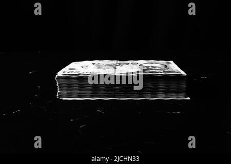 Stack of LEI Romanian money. RON Leu Money European Currency Stock ...